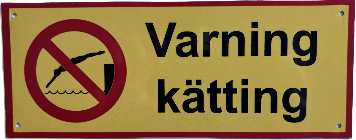 Skylt "Varning kätting" – Bryggdelar.se